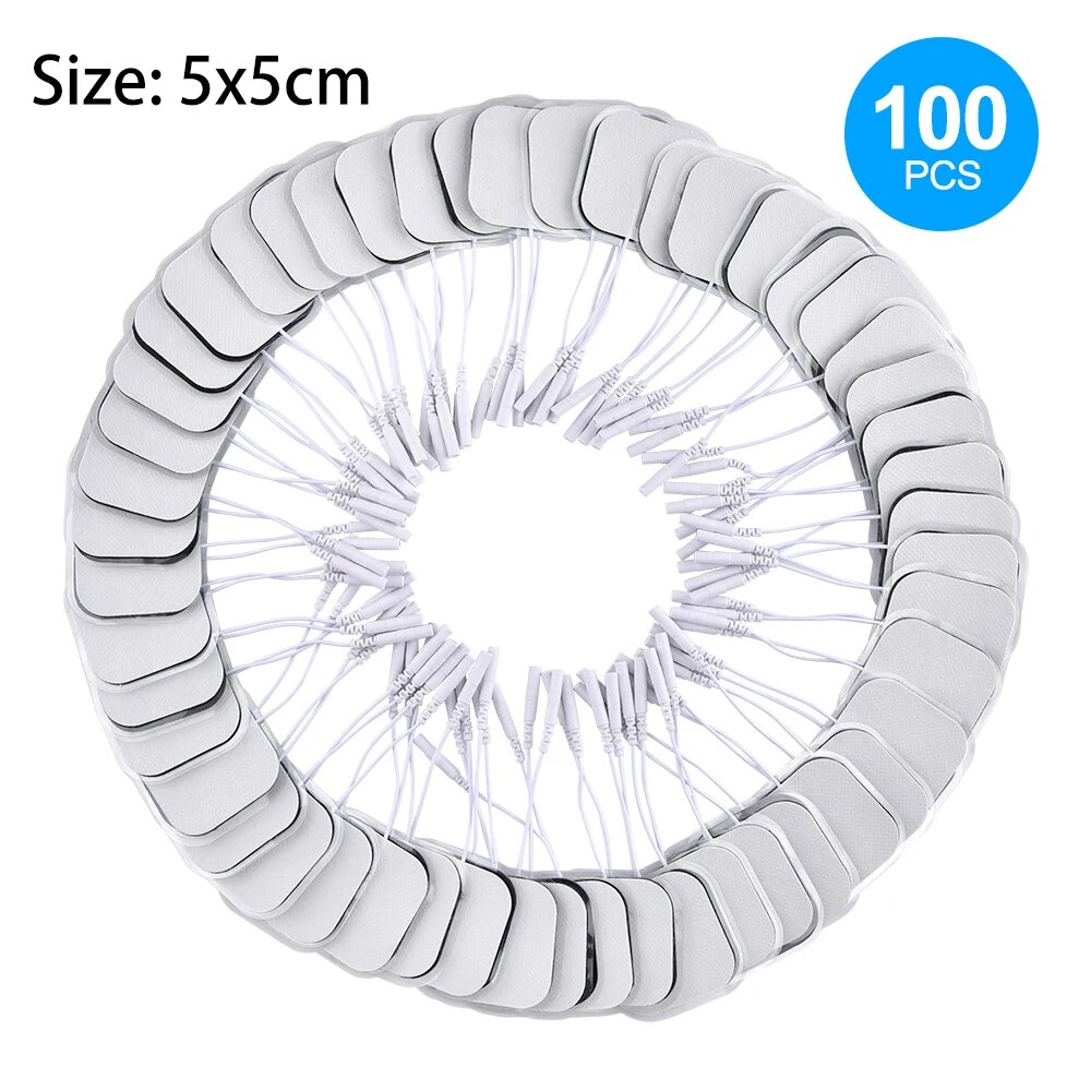 Многоразовые электродные подушечки Agdoad для импульсной физиотерапии 100pcs 5x5cm