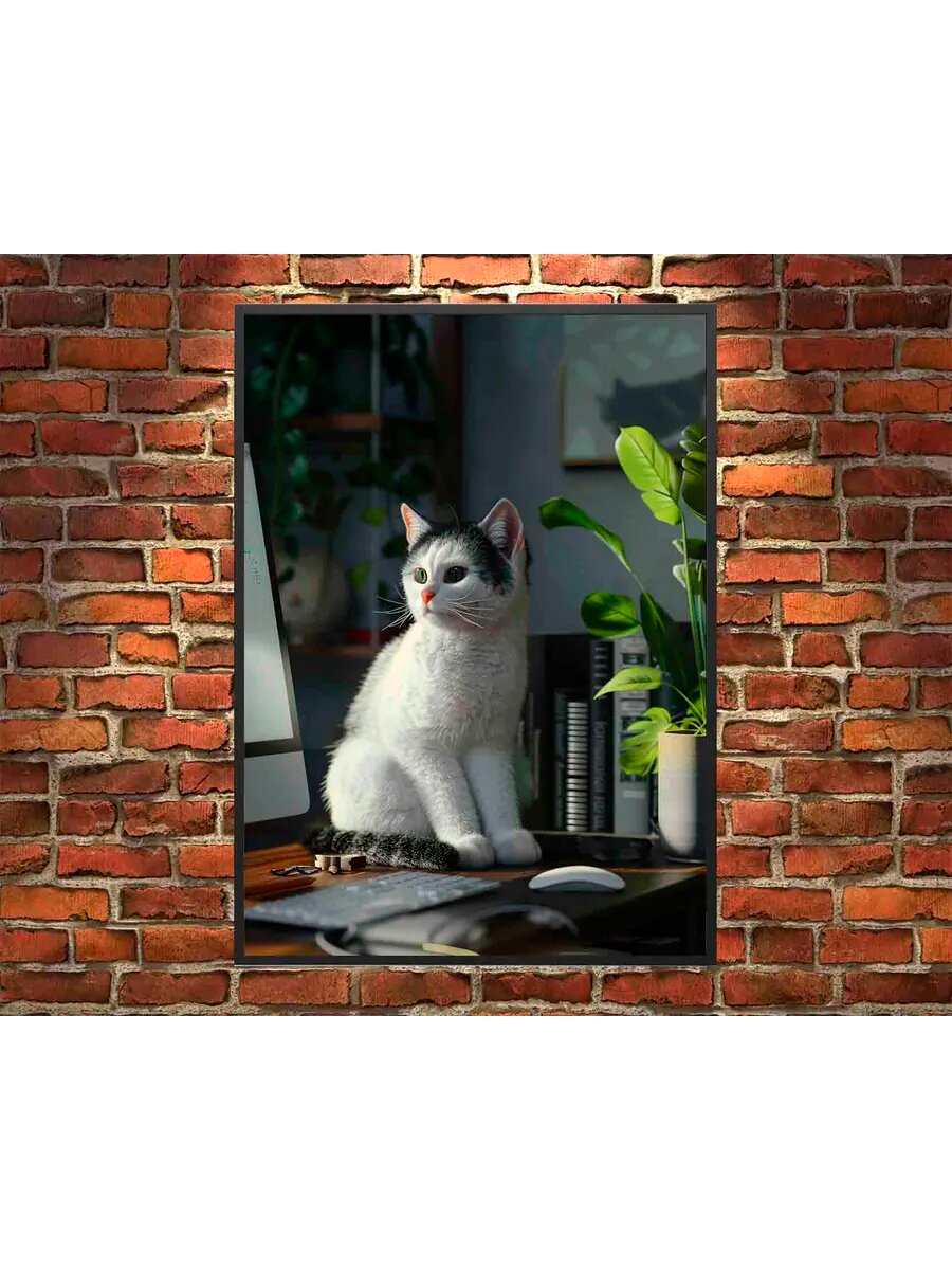 Японский Бобтейл-кот-программист 3, Плакат 30x42см