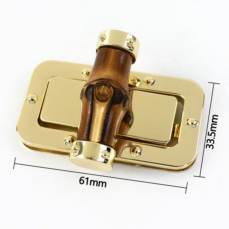 Золотая пряжка для сумки бамбук 61x33mm, E6-16