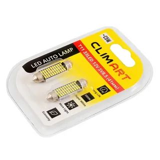 Лампа светодиодная Clim Art T11 33LED 12V SV8.5 (C5W/41mm)/к-т 2 шт; Clim Art