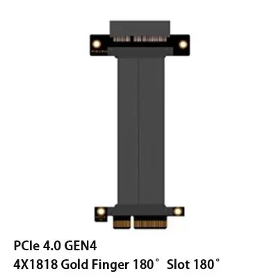 PCI-E 4.0 Райзер X4 180° Gold Finger, 3cm, HH-X4-401818