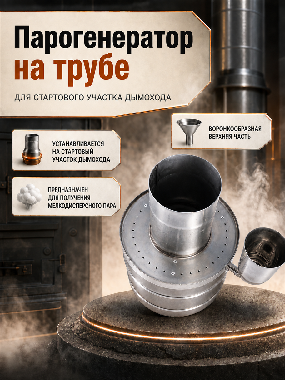 Парогенератор на трубе д.115мм (439 0,8мм) L-500