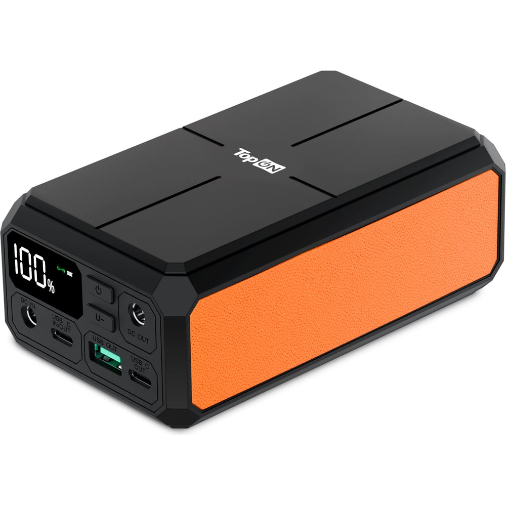 Внешний аккумулятор TopON 30000mAh (111Wh) Type-C1 PD 100W, Type-C2 PPS 27W, USB 22.5W, DC 12V-24V 84W, Qi 10W Черный TOP-MAX3