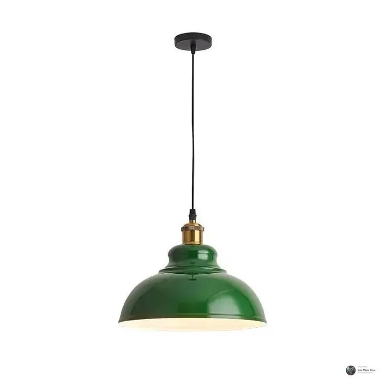 Потолочный светильник, E27, зеленый, металл, 250x250x190 мм, IP20