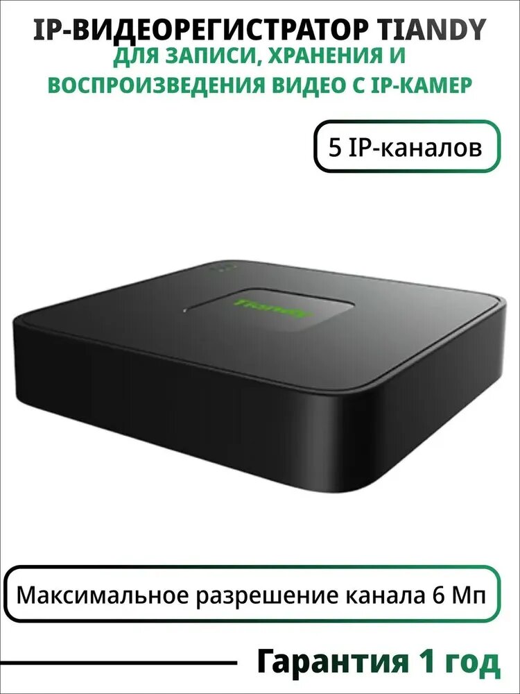 IP-видеорегистратор 5-ти канальный до 6 Мп с ONVIF