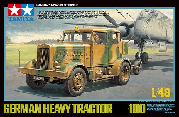 Сборная модель 1/48 Немецкий тягач Heavy Tractor SS-100 с фигурой водителя (Tamiya) 32593