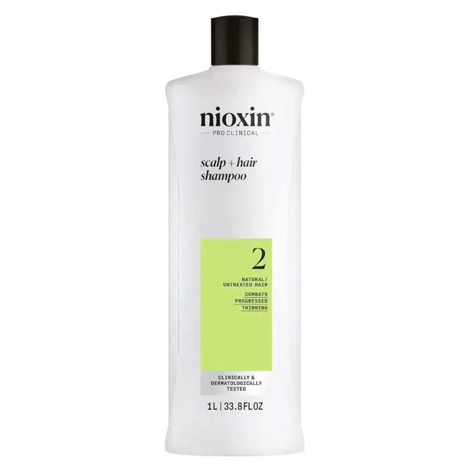 NIOXIN, System 2, Step 1, Очищающий шампунь для натуральных истонченных волос, 1000 мл