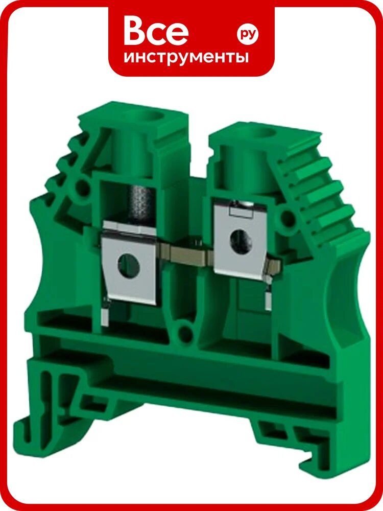 Клеммник на DIN-рейку Klemsan 10мм. кв, зеленый; AVK10RP 50 шт. 0.0.0.3.304152RP