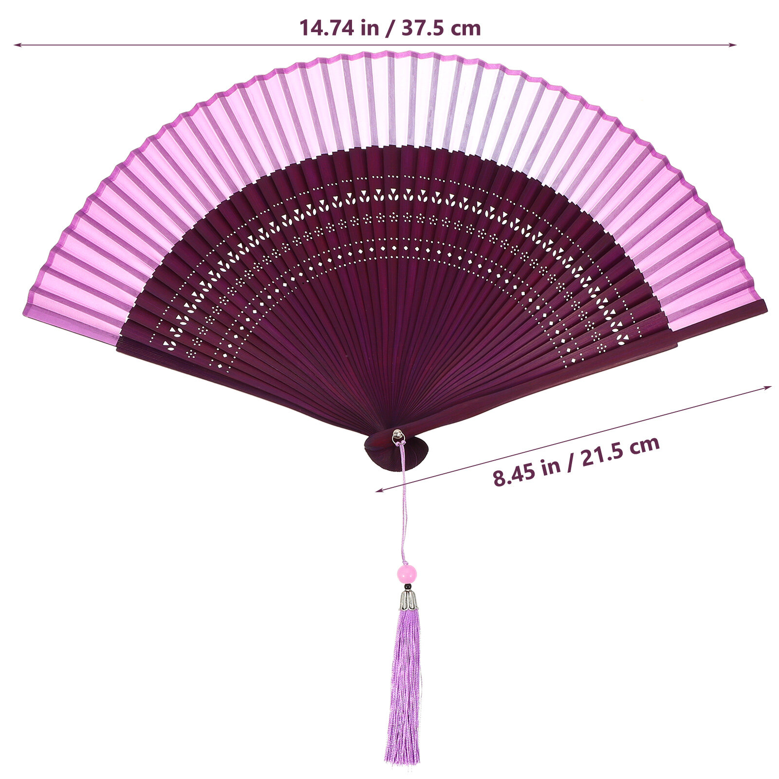 Вентилятор Складной Восточный Hand Fan С Ретро Дизайном Из Бамбука 37 5X21 5Cm