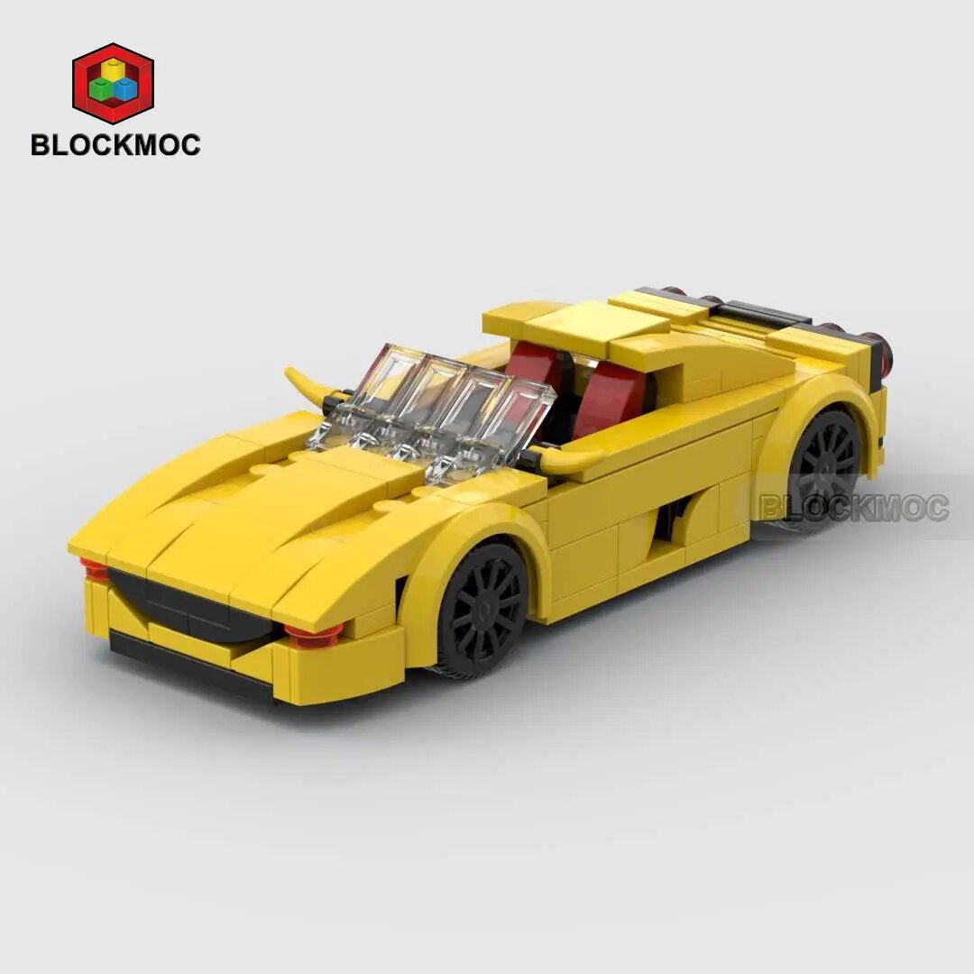 BLOCKMOC Классический спортивный автомобиль набор строительных блоков Желтый, F355-170pcs