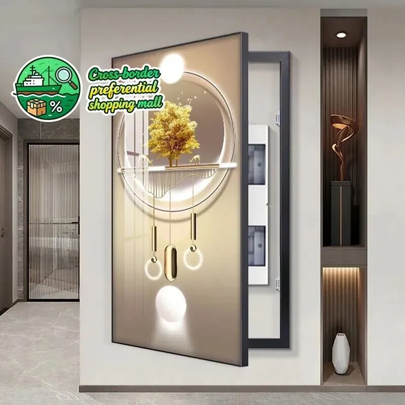 Декоративная панель для электросчетчика 40x60 см Без сверления, зеркальная поверхность, влагостойкость