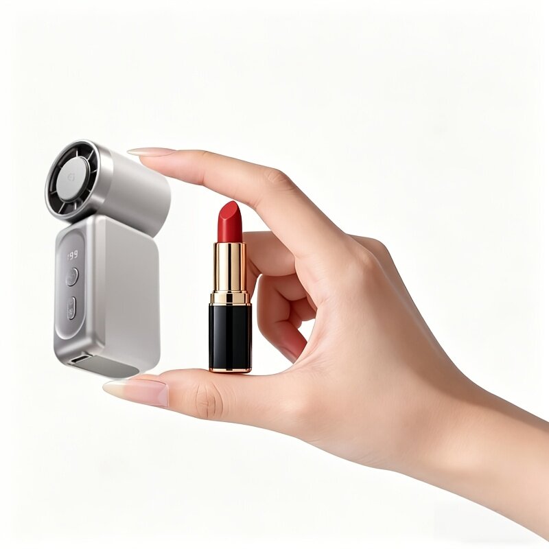 Портативный ручной мини-вентилятор с USB-зарядкой, тихий, с длительной работой от аккумулятора, 199 скоростей, для путешествий, офиса, улицы и макияжа, модель S13, серебристый