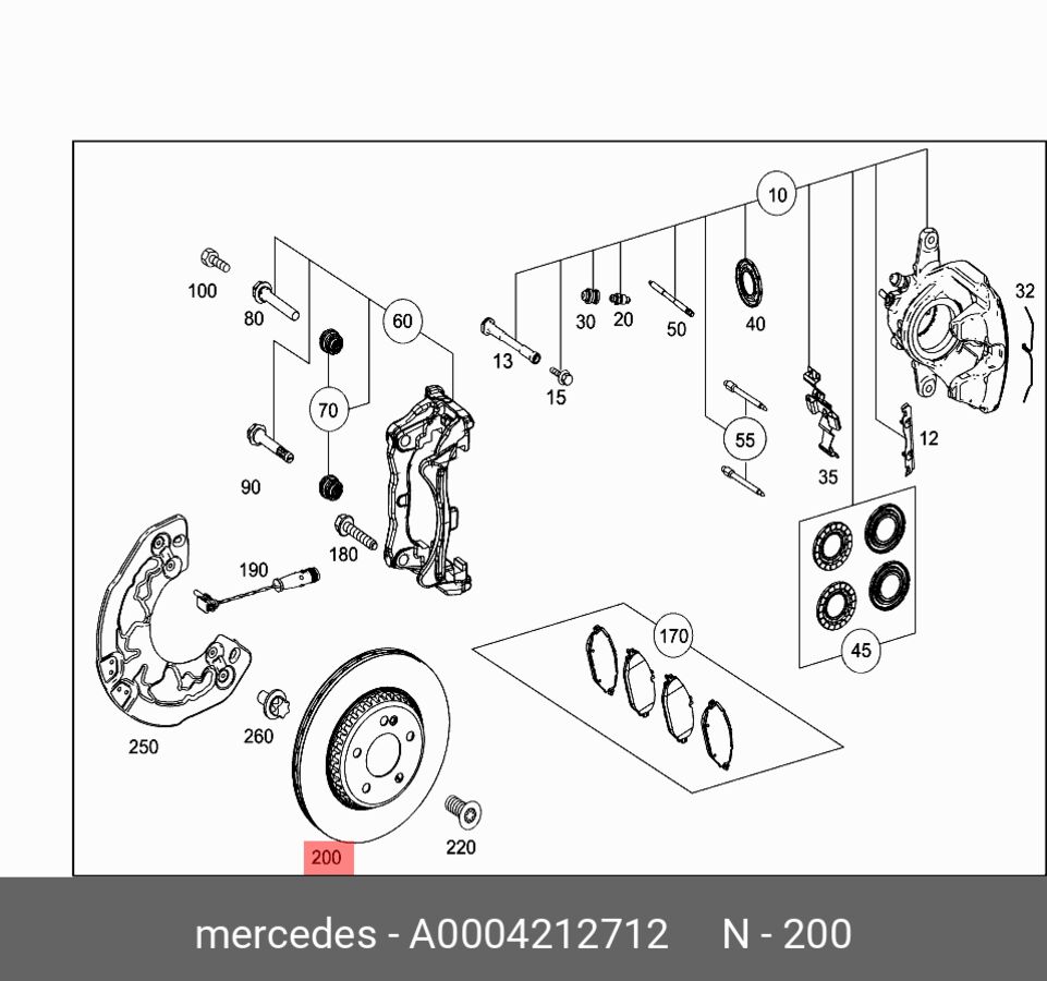 Диск Торм. mercedes Benz W205 (2014>) (Mercedes 0004212712)