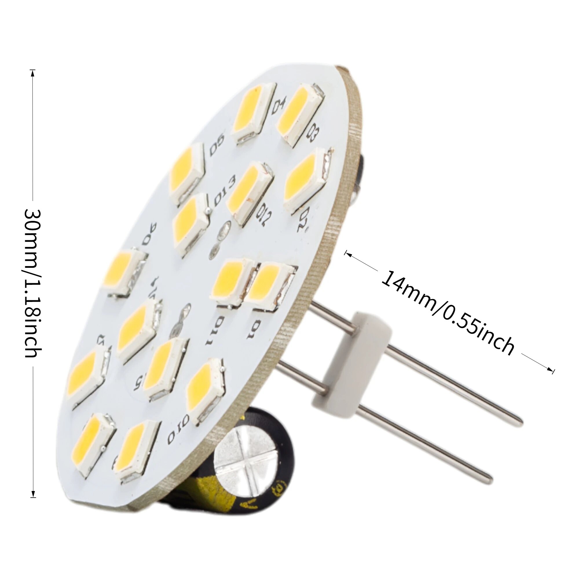 Светодиодная лампа G4 XINHONGYE 3Вт 15SMD 2835 dimmable 10-30V 12V 24V белый