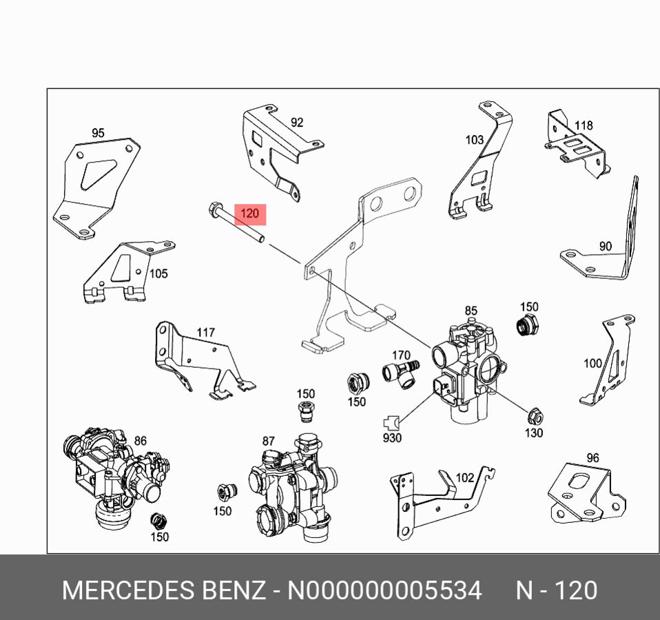 Болт м16 org (Mercedes N000000005534)