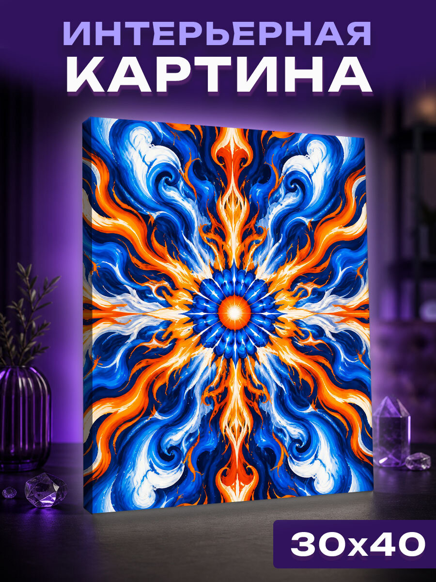 Интерьерная картина Электрический вихрь мандалы