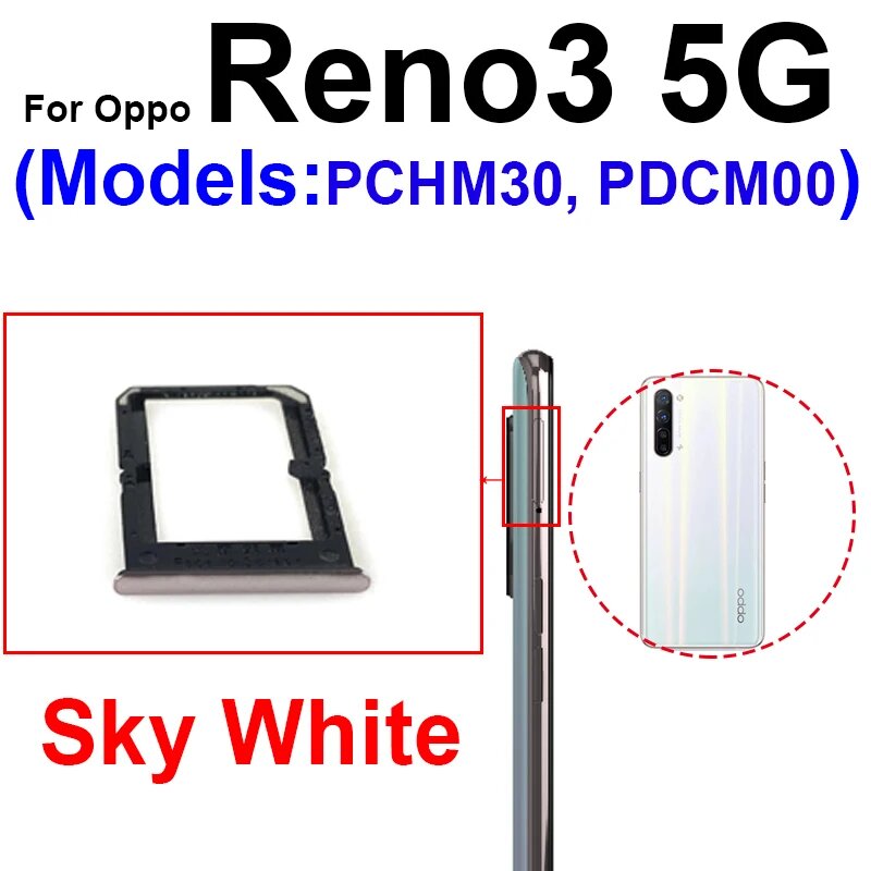 Лоток для SIM-карты для OPPO Reno 3 Reno 3Pro Reno 3 Vitality Edition гнездо для SIM-карты Micro SD кардридер держатель Слот Замена
