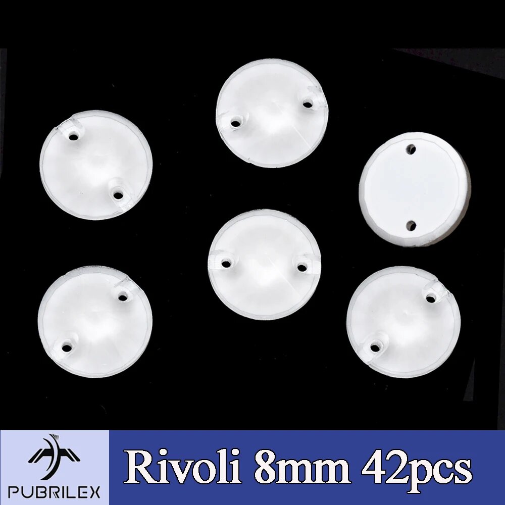 Хрустальные стразы электрического белого цвета для декора Rivoli 8mm 42pcs