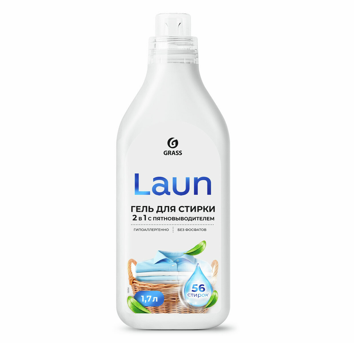 Гель для стирки Grass Laun с пятновыводителем 2в1, 1.7л, (1 шт)