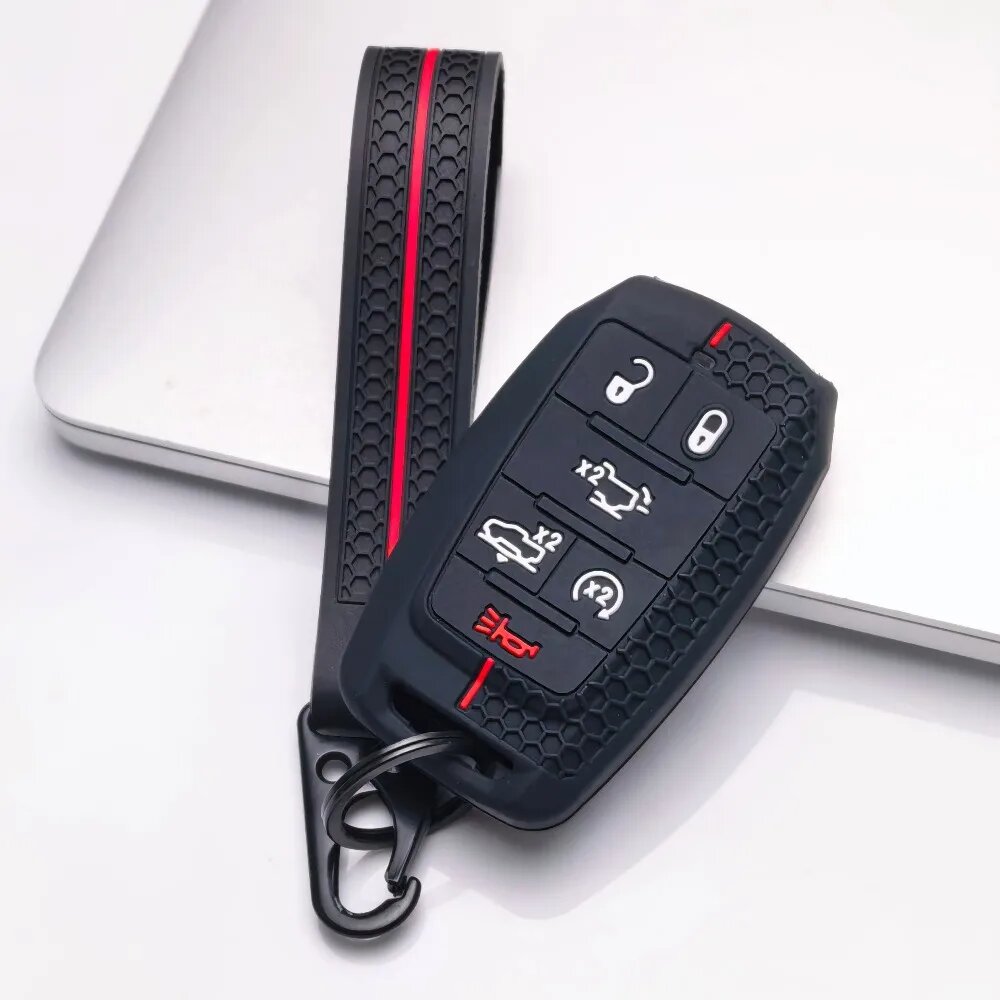 Чехол-брелок с 6 кнопками для ключа Dodge RAM1500 RAM2500 TRX RAM 1500, силиконовый чехол-накладка для ключа, 2021 2020