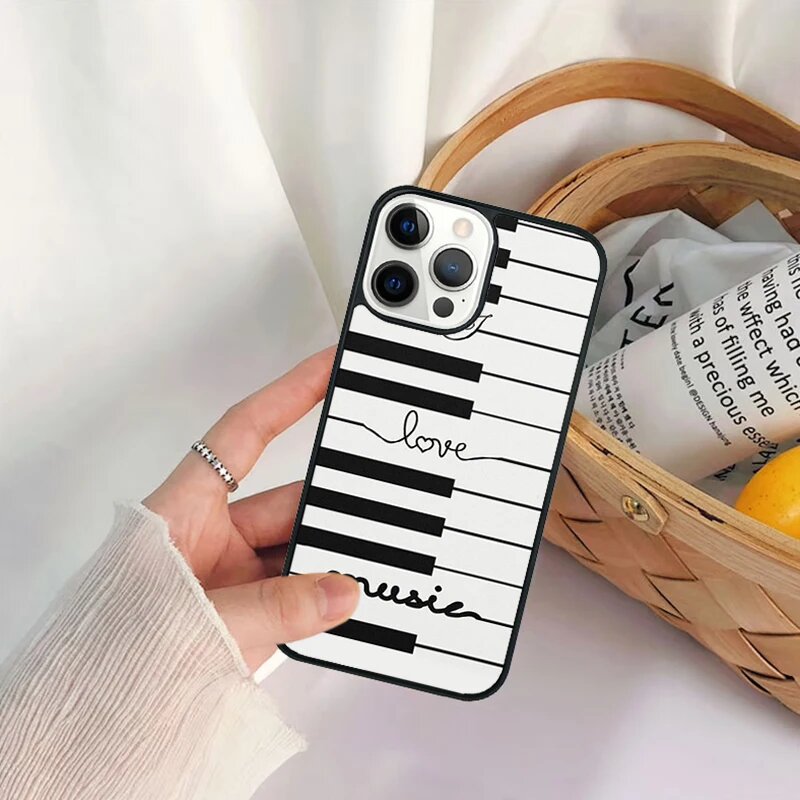 Чехол для телефона с клавишами фортепиано и музыкальной клавиатурой для iPhone 16, 15, 14, 11, 12, 13, мини Pro XR XS MAX Plus, чехол-чехол