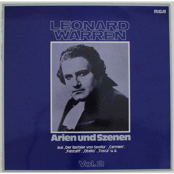 Винтажная виниловая пластинка ARIEN UND SZENEN AUS DER BARBIER VON SEVILLA, CARMEN, FALSTAFF, OTELLO, TOSCA U.A. (LEONARD WARREN) (VOL. 2) (MONO)