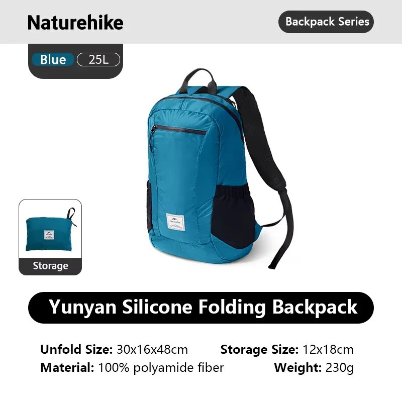 Naturehike Blue 25L складной рюкзак