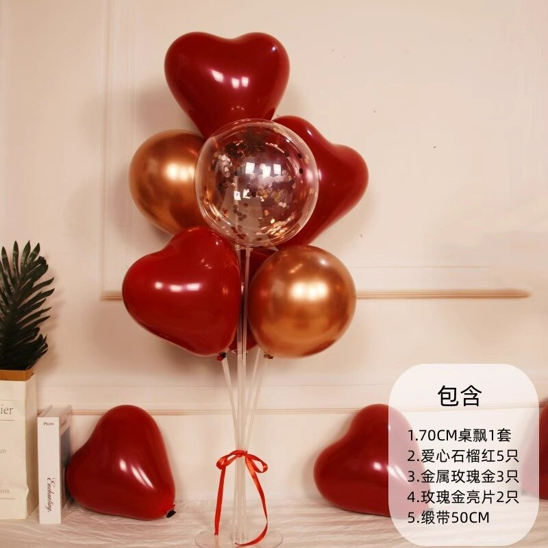 Гранатово-красные воздушные шары в форме сердца, декоративные шары в форме персика для выражения любви, наборы для дня рождения и свадьбы, украшения и оформление свадебной комнаты.