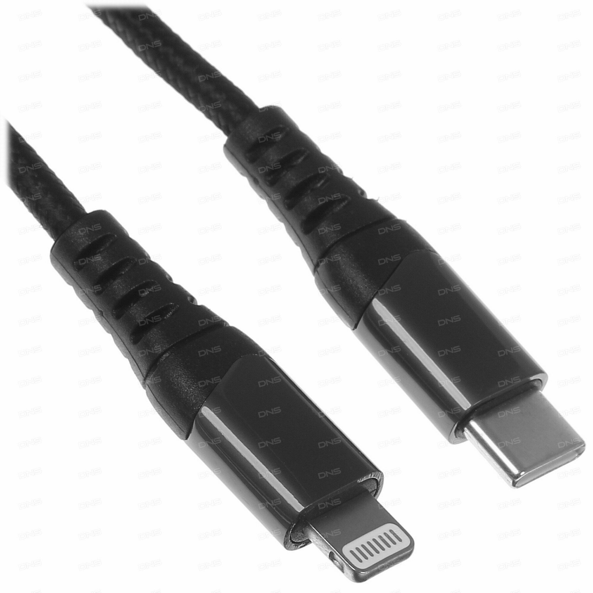 Кабель круглый KEYRON Lightning 8-pin MFI - USB Type-C черный 1.5 м