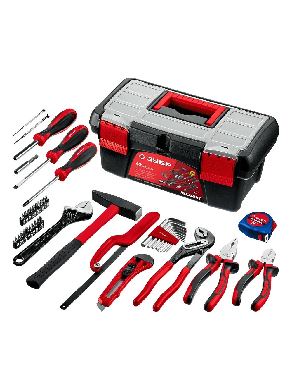 Набор инструментов ЗУБР Хозяин-42, универсальный, 42 предмета