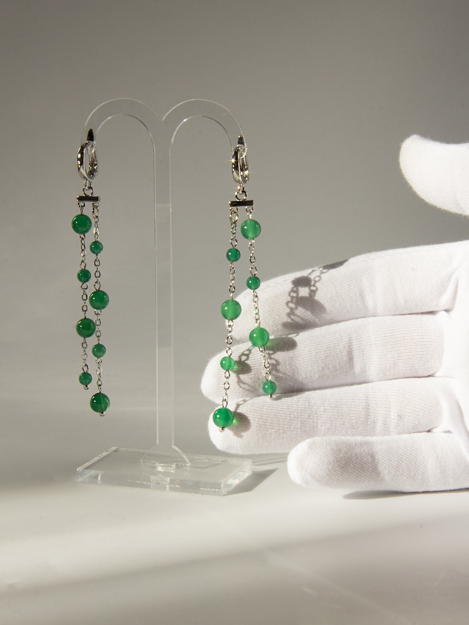 Серьги, агат