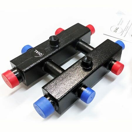 Модуль распределительный коллекторный DIAL STEEL MRK 3х60, 60 квт, гидрострелка 3 контура для систем отопления частного дома, сталь