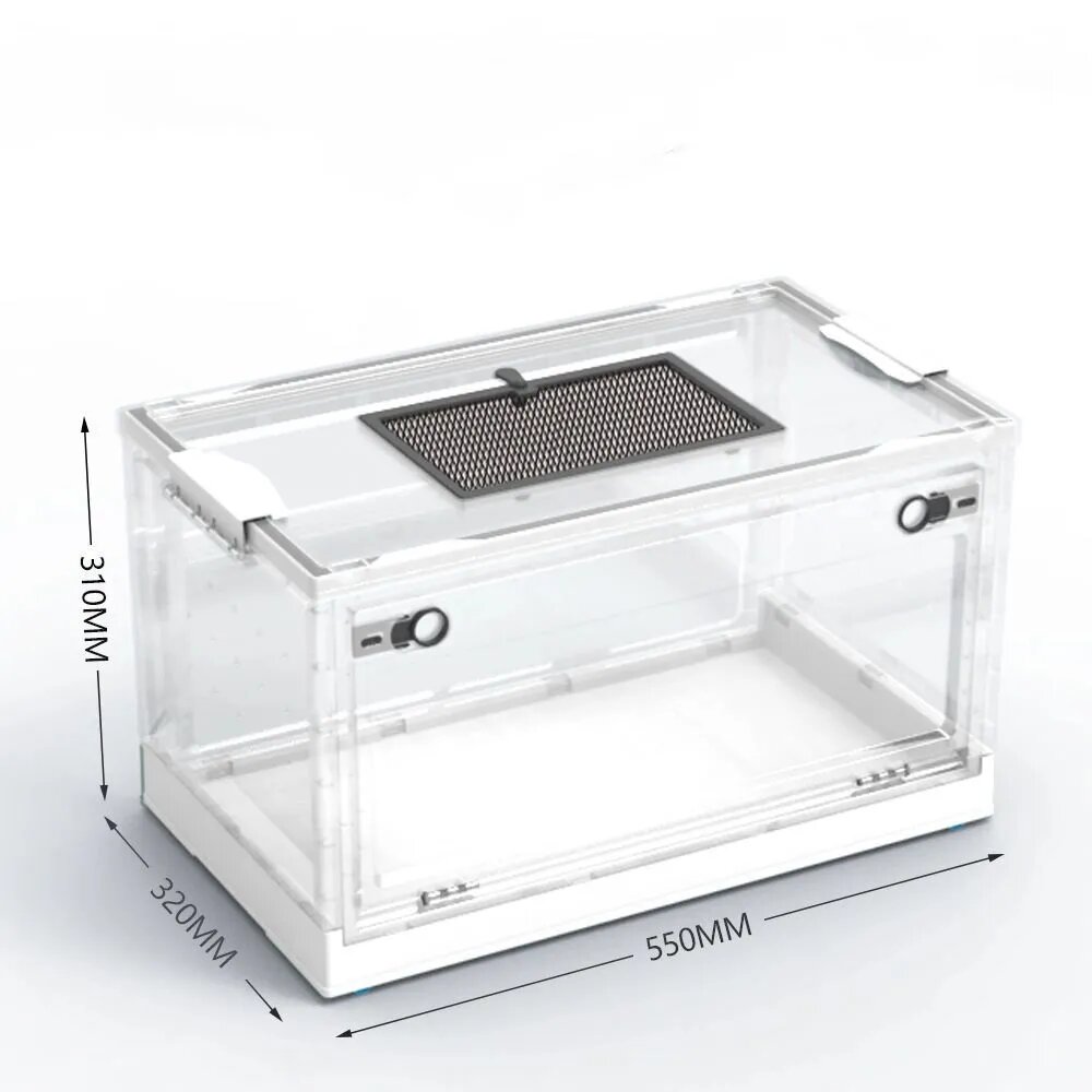 Разборный террариум для рептилий прозрачный 310x320x550мм, для содержания ящериц