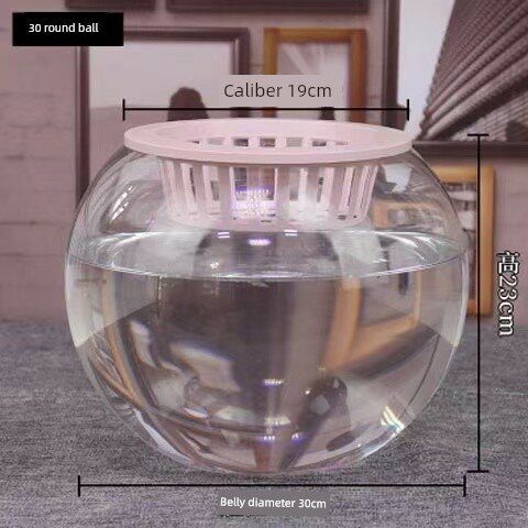 Маленький круглый аквариум из стекла 30 см светло-голубого цвета для стола и дома, подходит для черепах