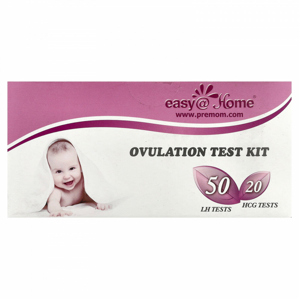 Easy@Home, Набор для тестов на овуляцию, 50 тестов на ЛГ, 20 тестов на ХГЧ