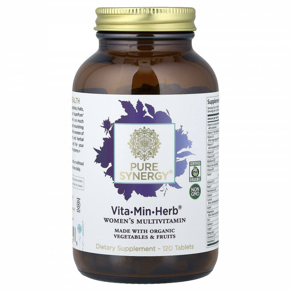 Pure Synergy, Vita-Min-Herb®, мультивитамины для женщин, 120 таблеток