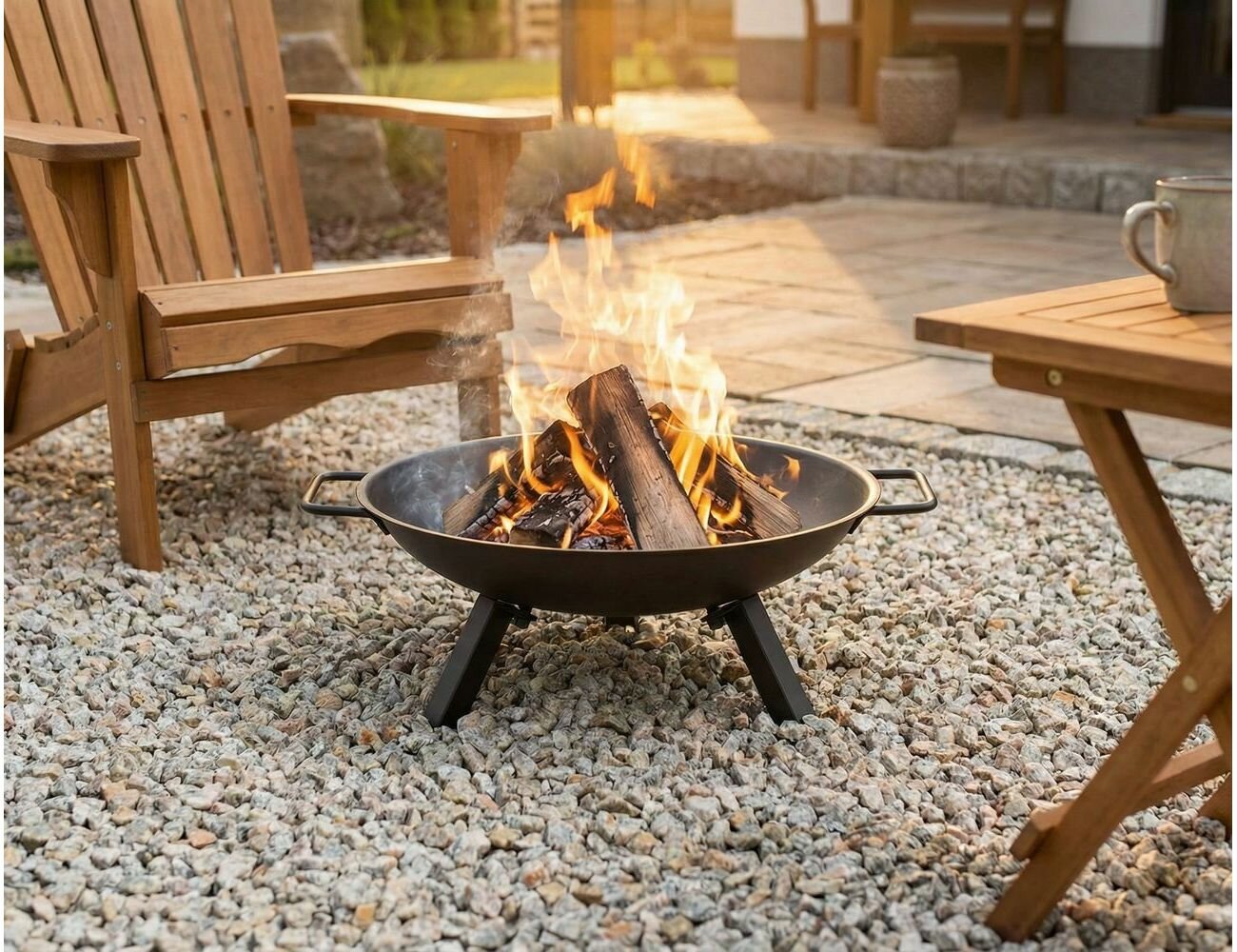 Костровая чаша с ручками эльди, металл, 46 см, Koopman International FB8200900