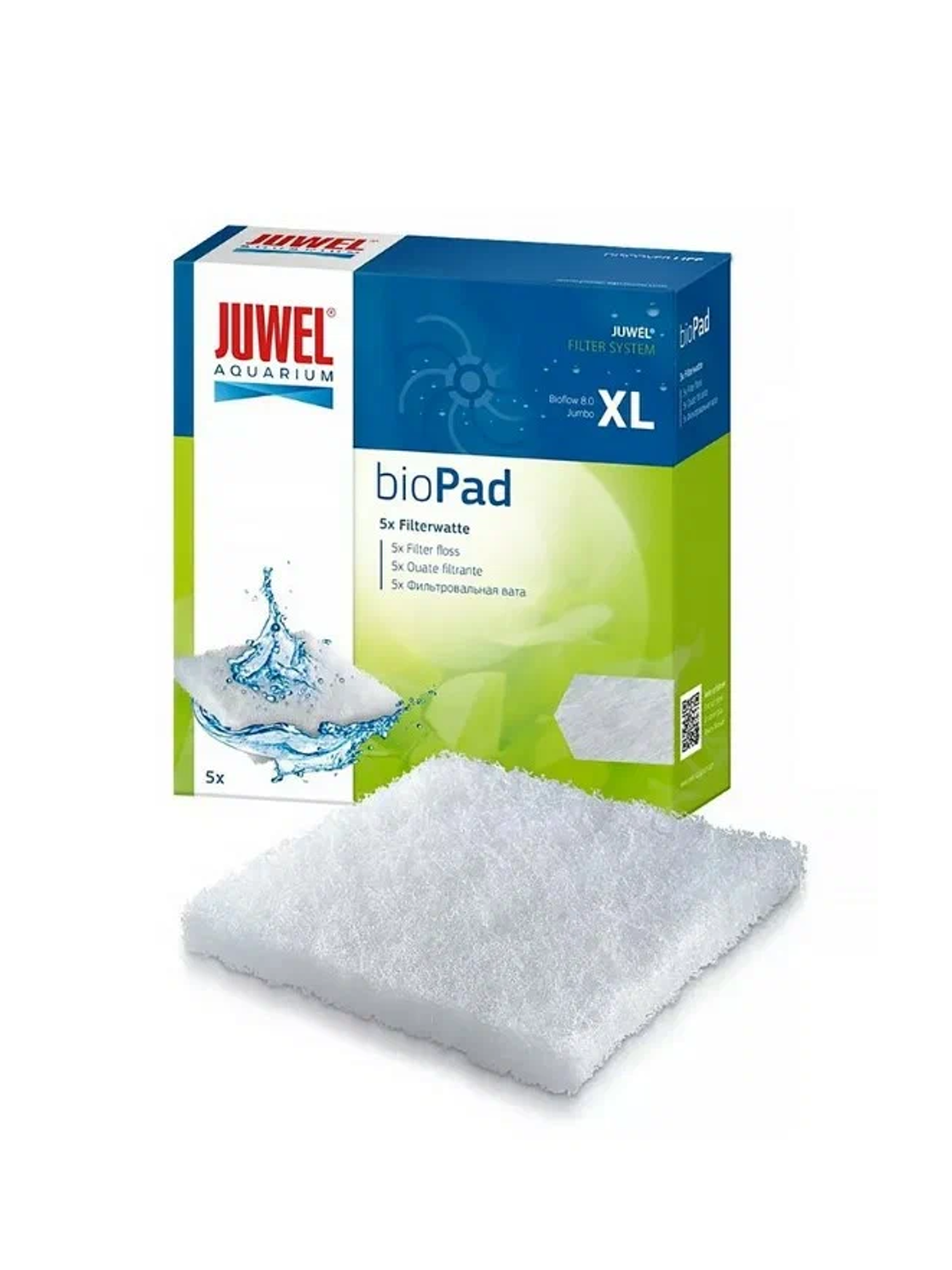 Наполнитель Bio Pad XL для фильтров Juwel , синтепон, 5шт, белый