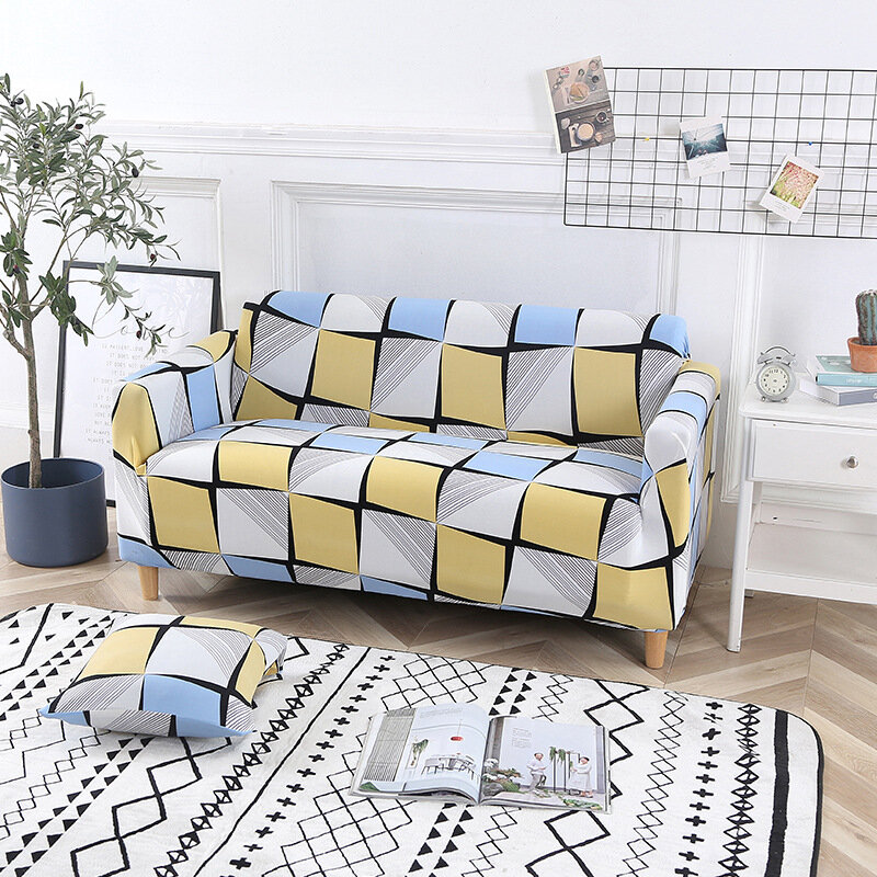 Чехол для дивана с принтом, цельный эластичный чехол для дивана, комплект эластичных чехлов для дивана, полностью закрывающий, подходит для всех сезонов, для домашнего использования.