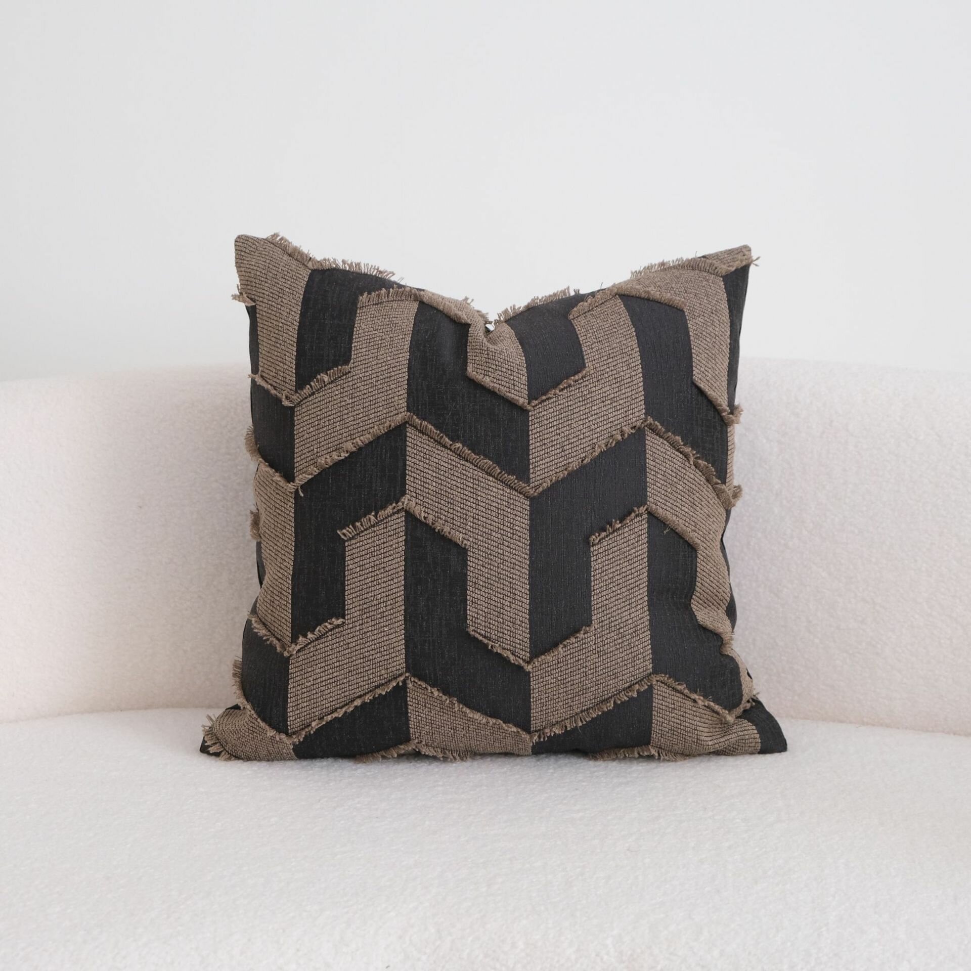 Новая декоративная подушка в китайском стиле ваби-саби с кисточками, из шенилла, для дивана, чехол для подушки для гостиничных номеров.