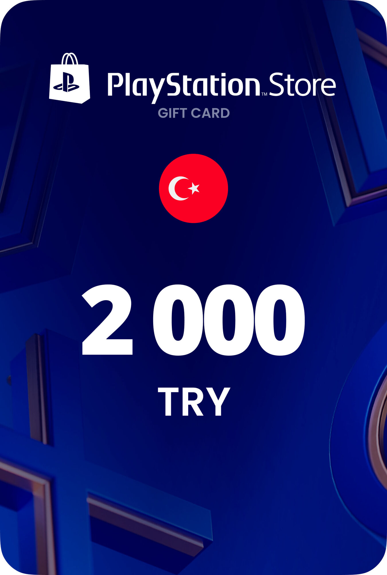 Карта пополнения Playstation Store Турция 2000 TRY (Playstation; PS4, PS5, PS Vita; Регион активации Турция)