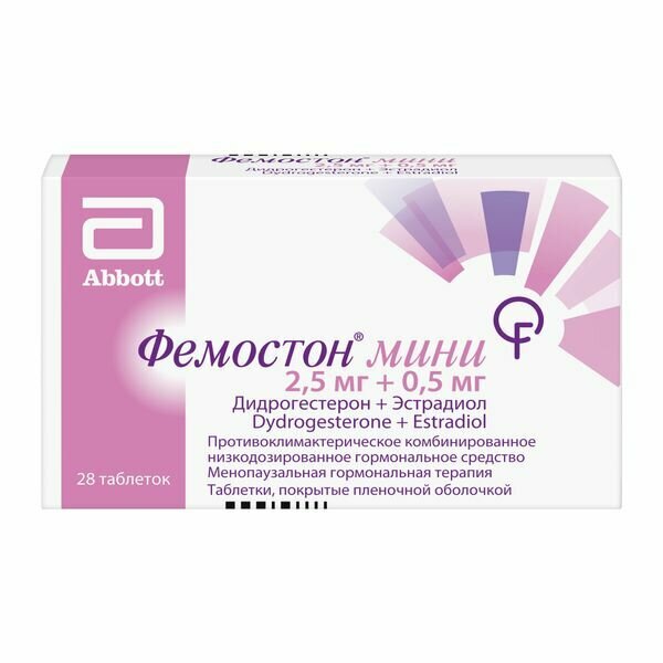 Фемостон мини таблетки п/о плен. 2,5мг+0,5мг 28шт