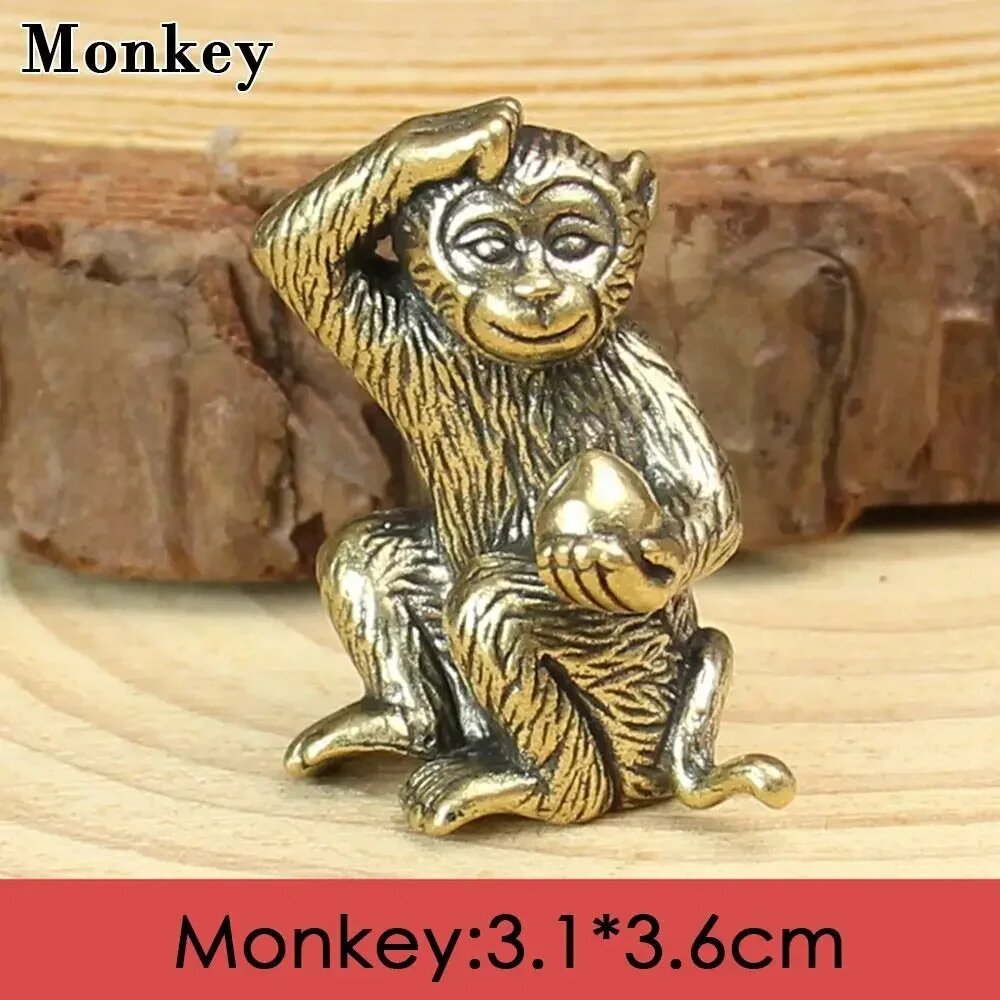 Медная фигурка обезьяны, 3.1*3.6 см, цвет Monkey