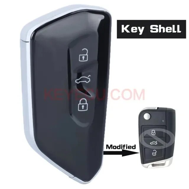 Модифицированный корпус ключа DIYKEY для автомобилей VW, Volkswagen Golf MK8, Polo, Tuguan, Skoda Superb, Octavia, SEAT MQB, с функцией раскладывания (Flip Upgrade)
