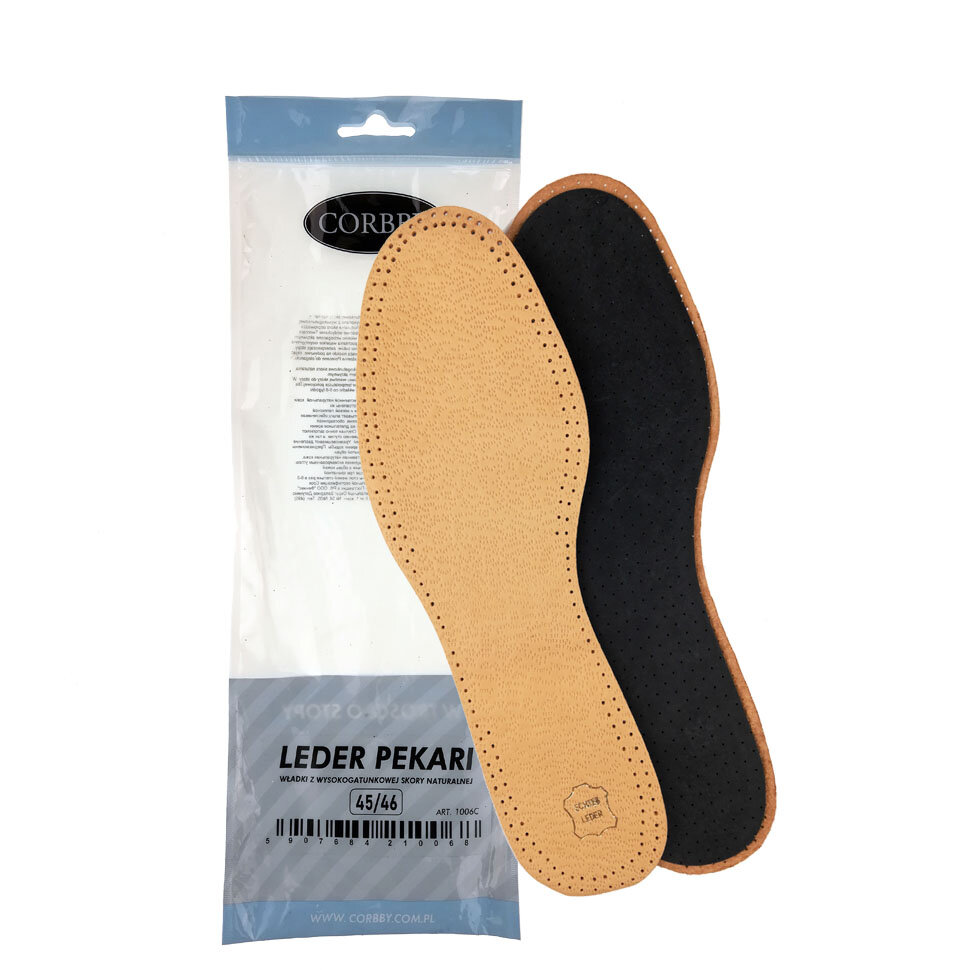 Стельки CORBBY из высококачественной натуральной кожи Leder Pekari, 43-44 EU.