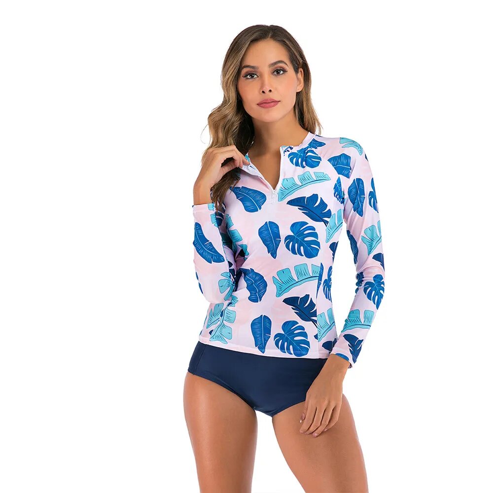 Женский рашгард FaBo для серфинга Синий, XXL, Blue