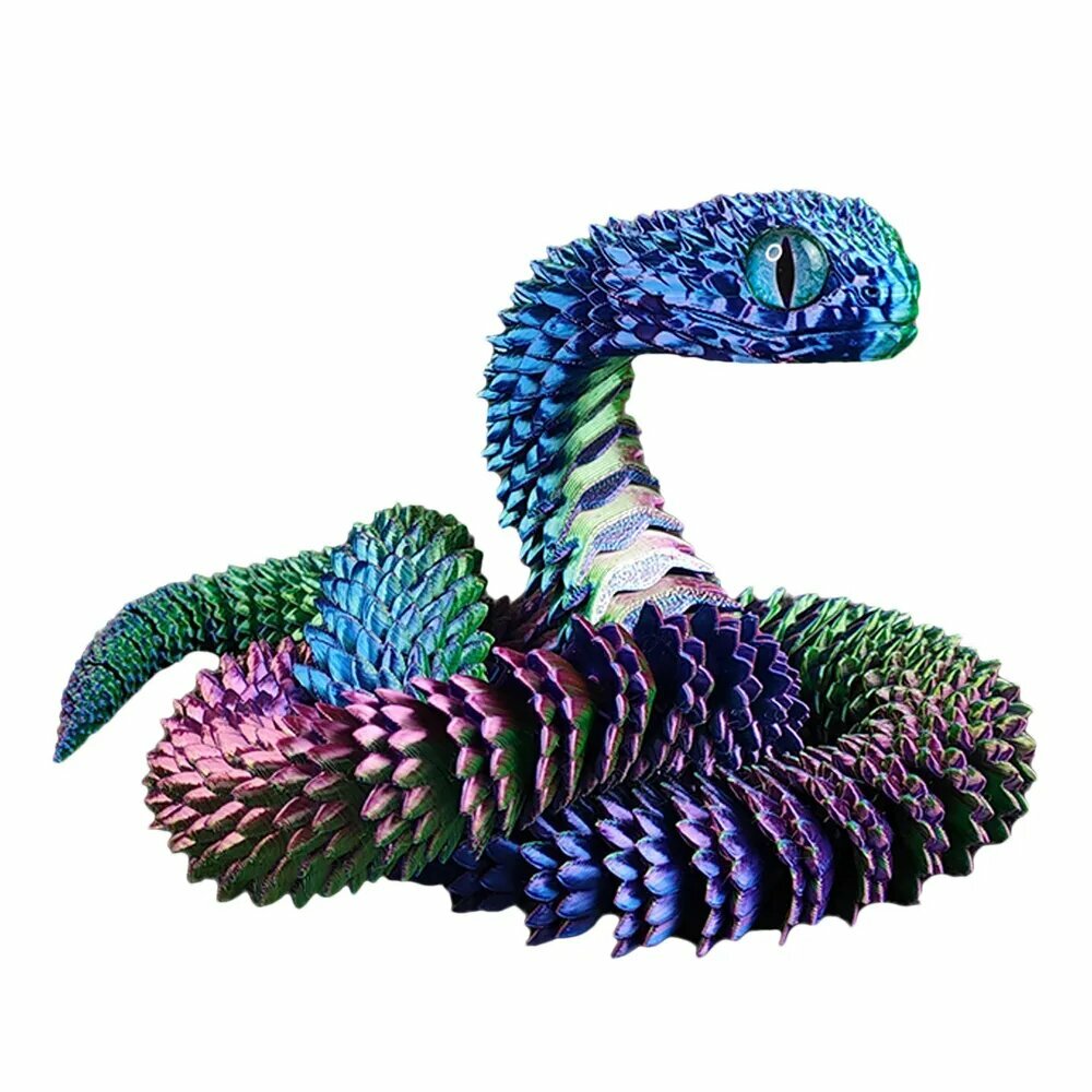 Антистрессовая игрушка в виде шарнирной змеи с 3D-печатью длиной 45 см