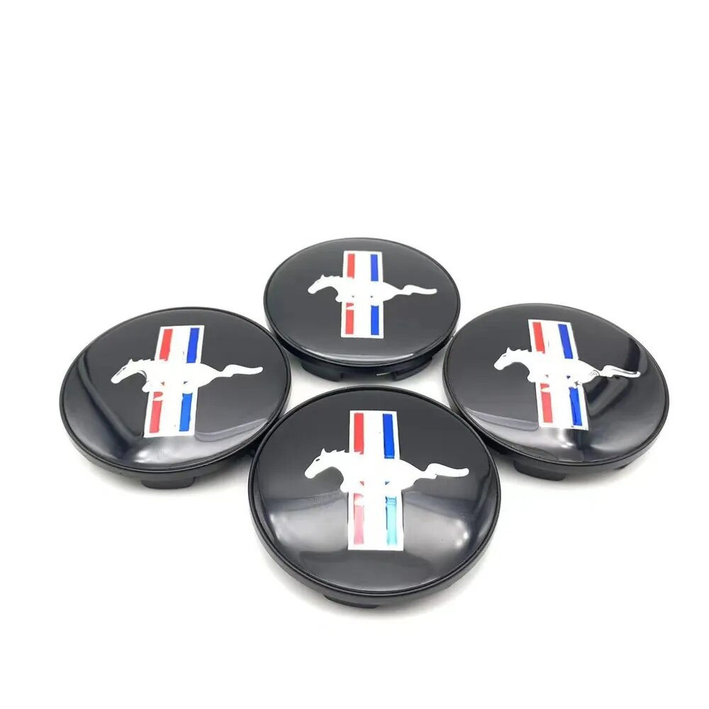 Колпаки ступицы колеса Ford Mustang 4 шт. Заглушки на диски 60 мм Черные