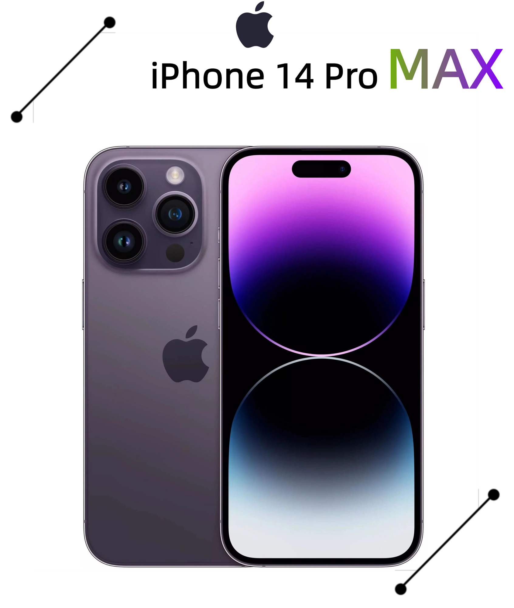 Смартфон Apple iPhone 14 Pro Max 256 ГБ, NFC, экран 6.7, фиолетовый, nano SIM
