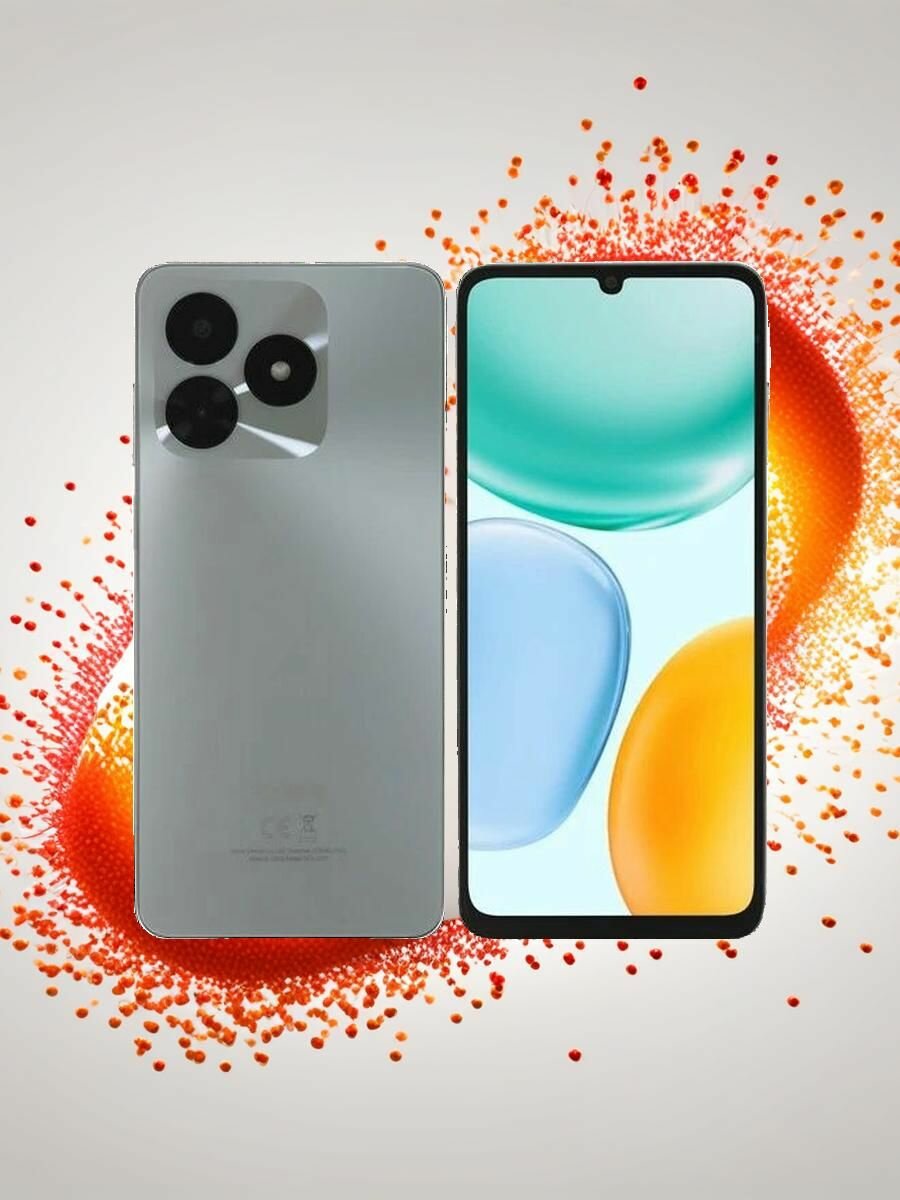 6.74" Смартфон HONOR X5c Plus 128 ГБ серебристый ядер - 8x(2 ГГц), 4 ГБ, 2 SIM, IPS, камера 50+0.08 Мп, 4G, 5260 мА*ч